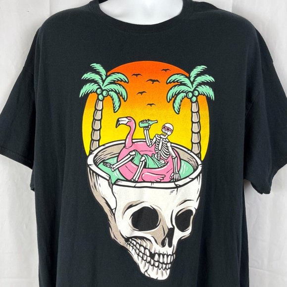 Neon Riot | Shirts | Skeleton Skull Chill Summer Pool Party Neon Riot ...